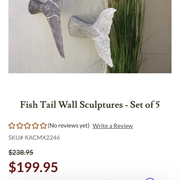 Wall Decor | Coastal Fish Tail Wall Sculptures Set Of 4 | Poshmark